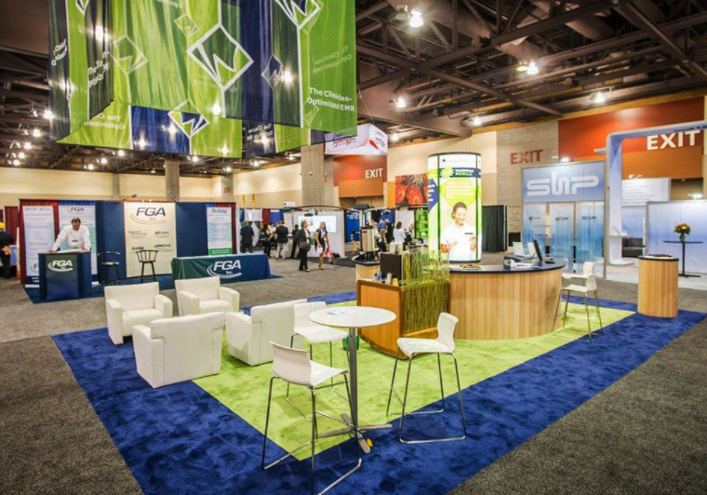 Custom Exhibits | Island Booths | Custom 20x20 Trade Show Displays